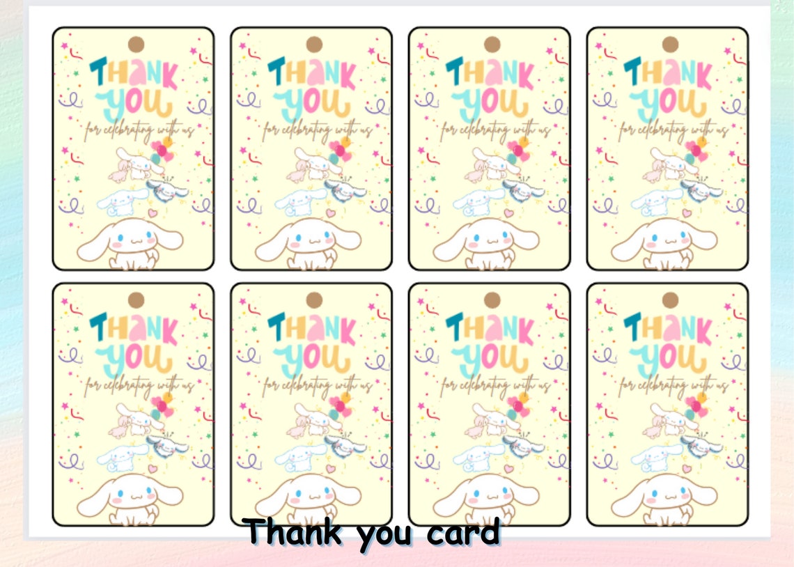 Kitty and Friends Party Invitation Kawaii Characters/ Cinnamon ...