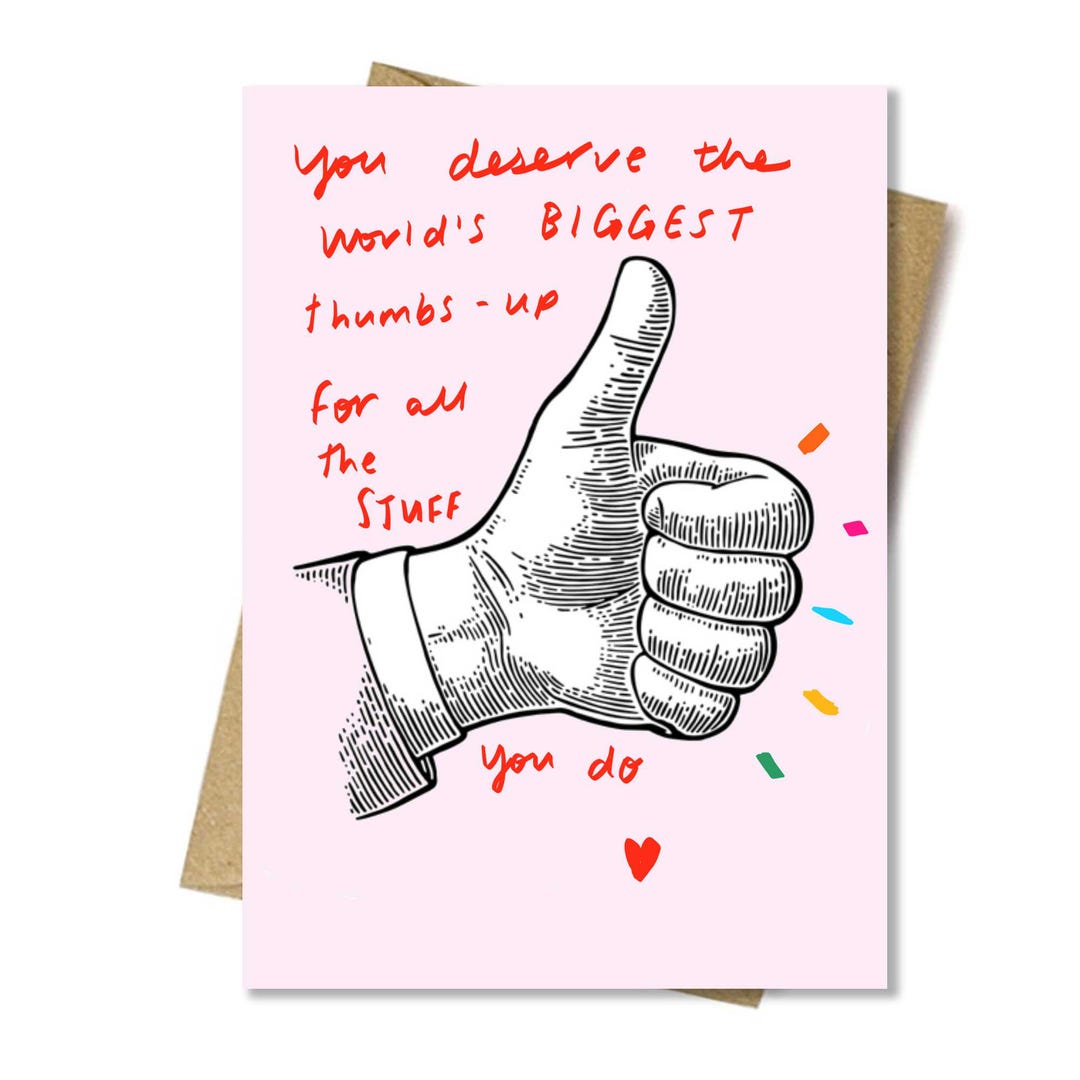 You Deserve the World's Biggest Thumbs up Cc413 - Etsy