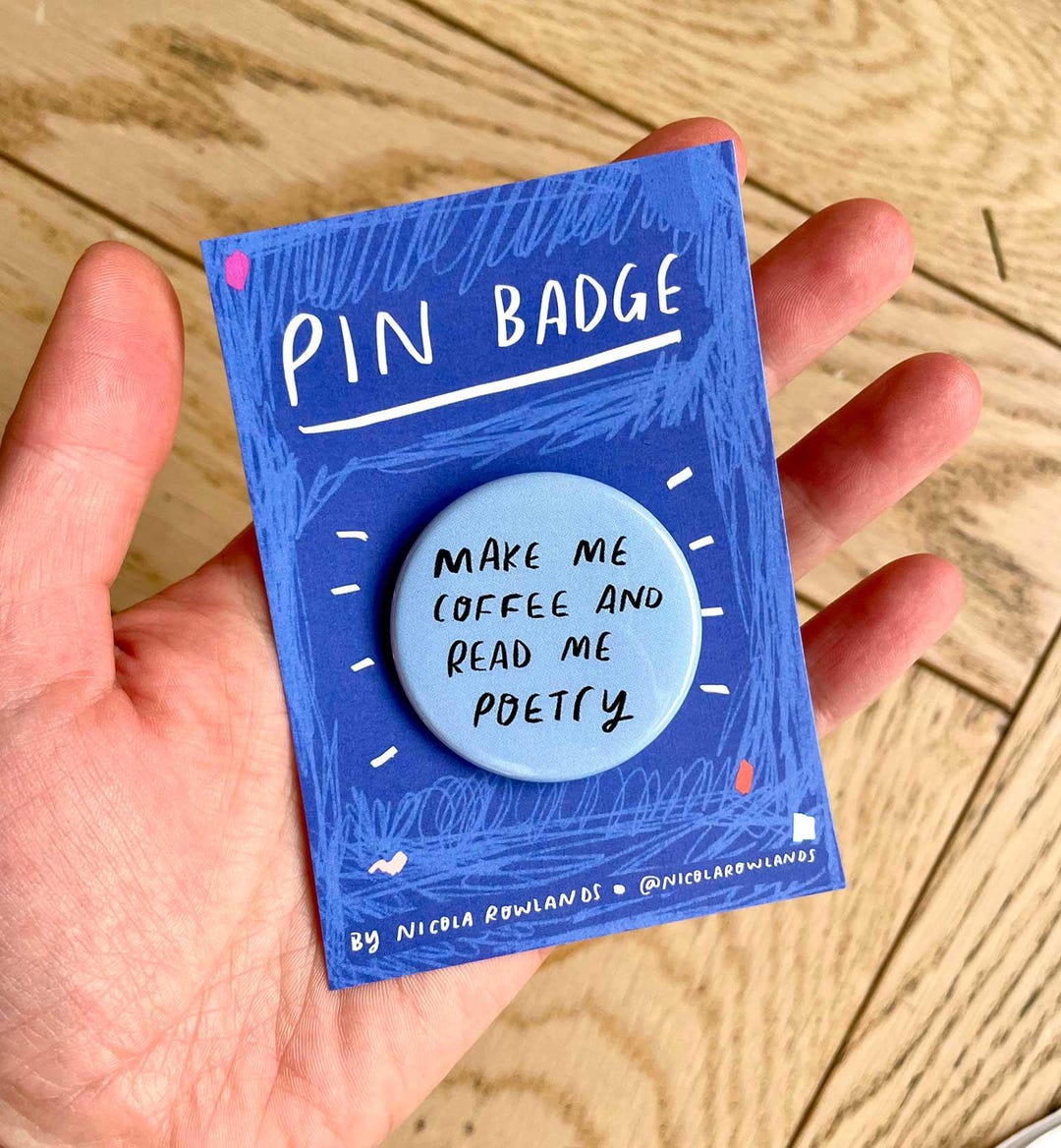 Make Me Coffee and Read Me Poetry Badge - Etsy