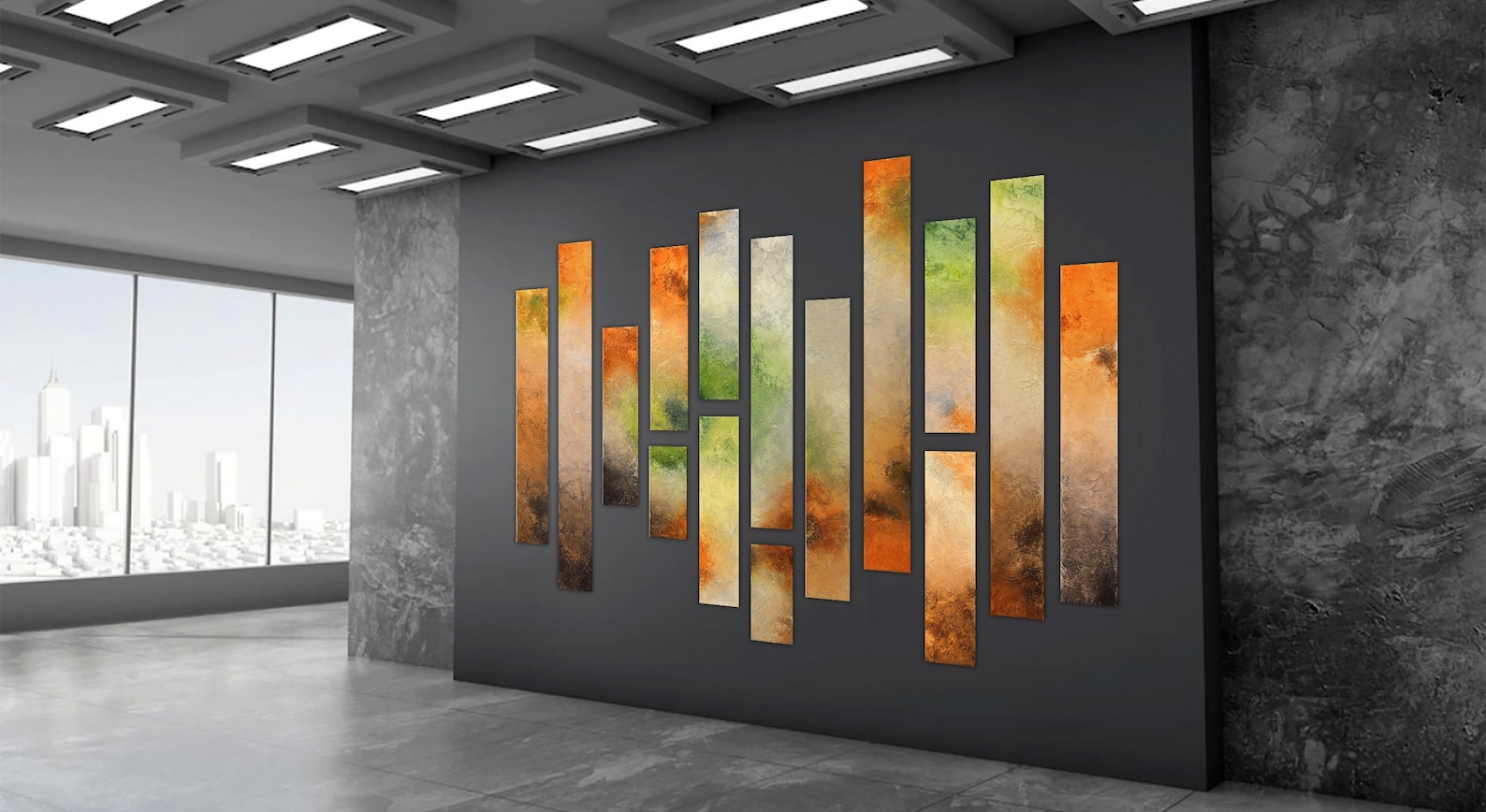 Office Lobby Wall Art Extra Large, Tall Paintings for Large Wall ...