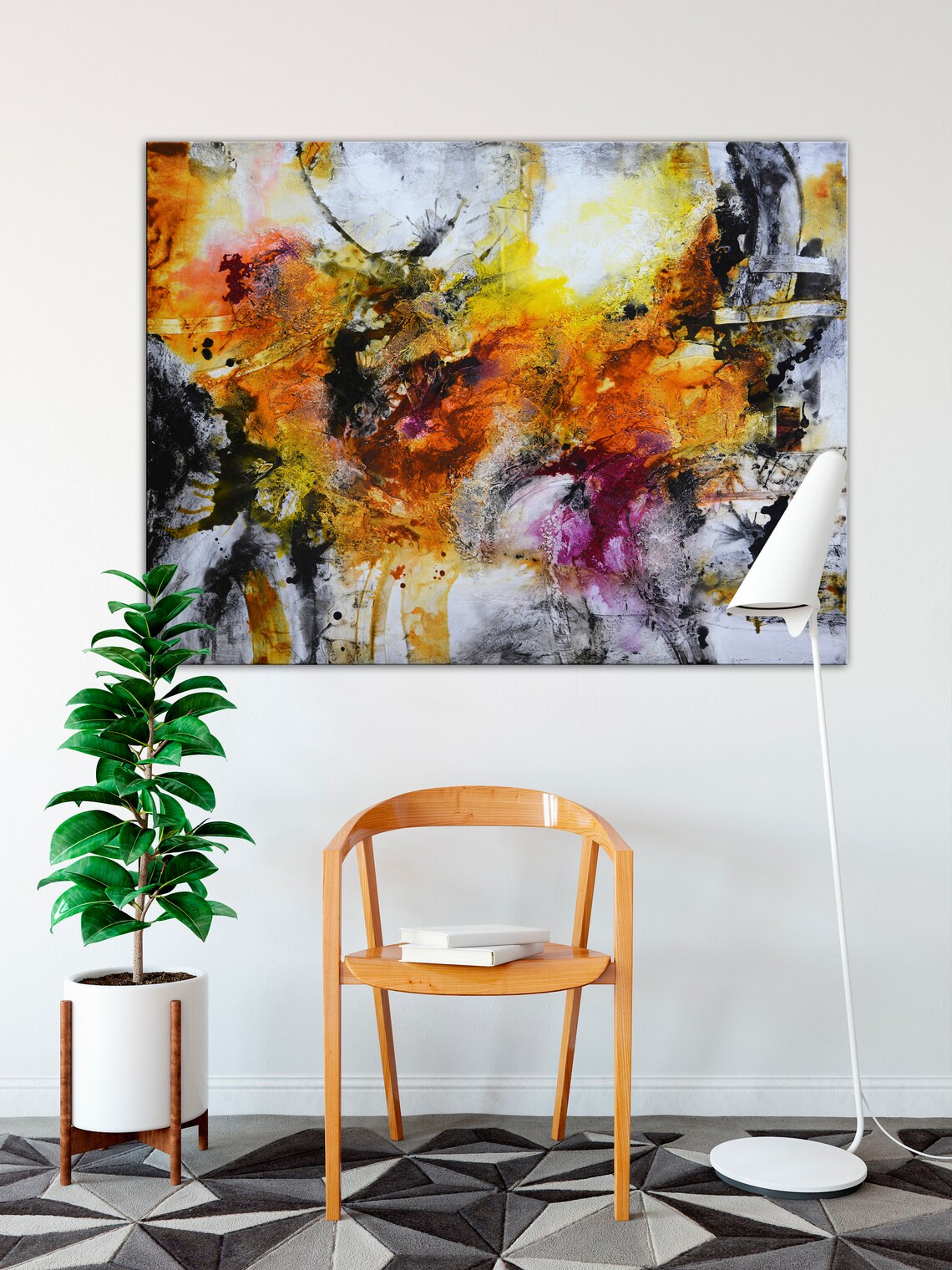 Bold Colorful Large Abstract Painting Art for Collector One | Etsy