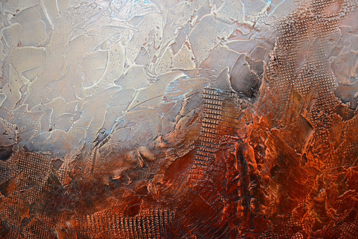 Large red Abstract Painting Textured Original Painting on | Etsy