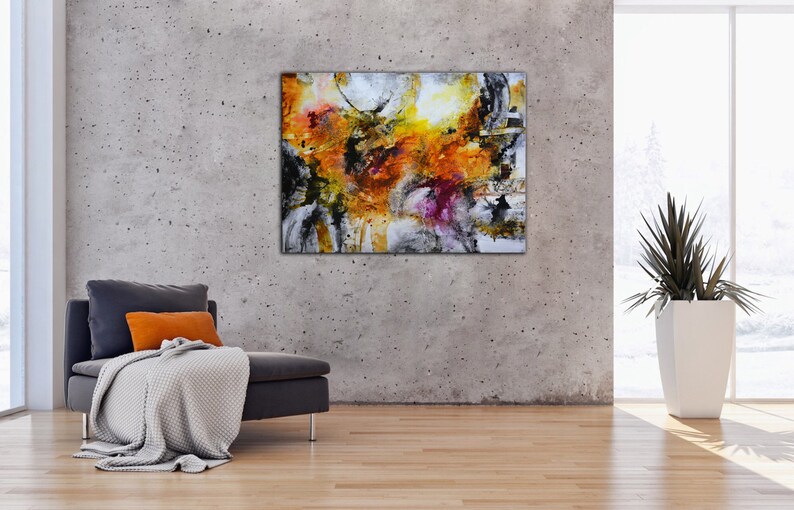 Bold Colorful Large Abstract Painting Art for Collector One | Etsy