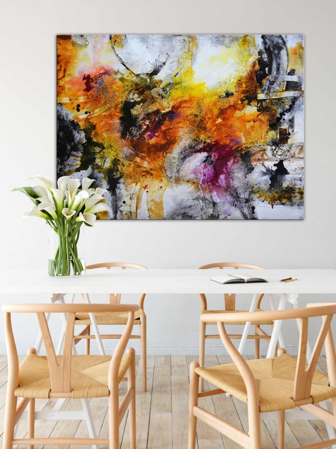 Bold Colorful Large Abstract Painting, Art for Collector, One of a Kind ...