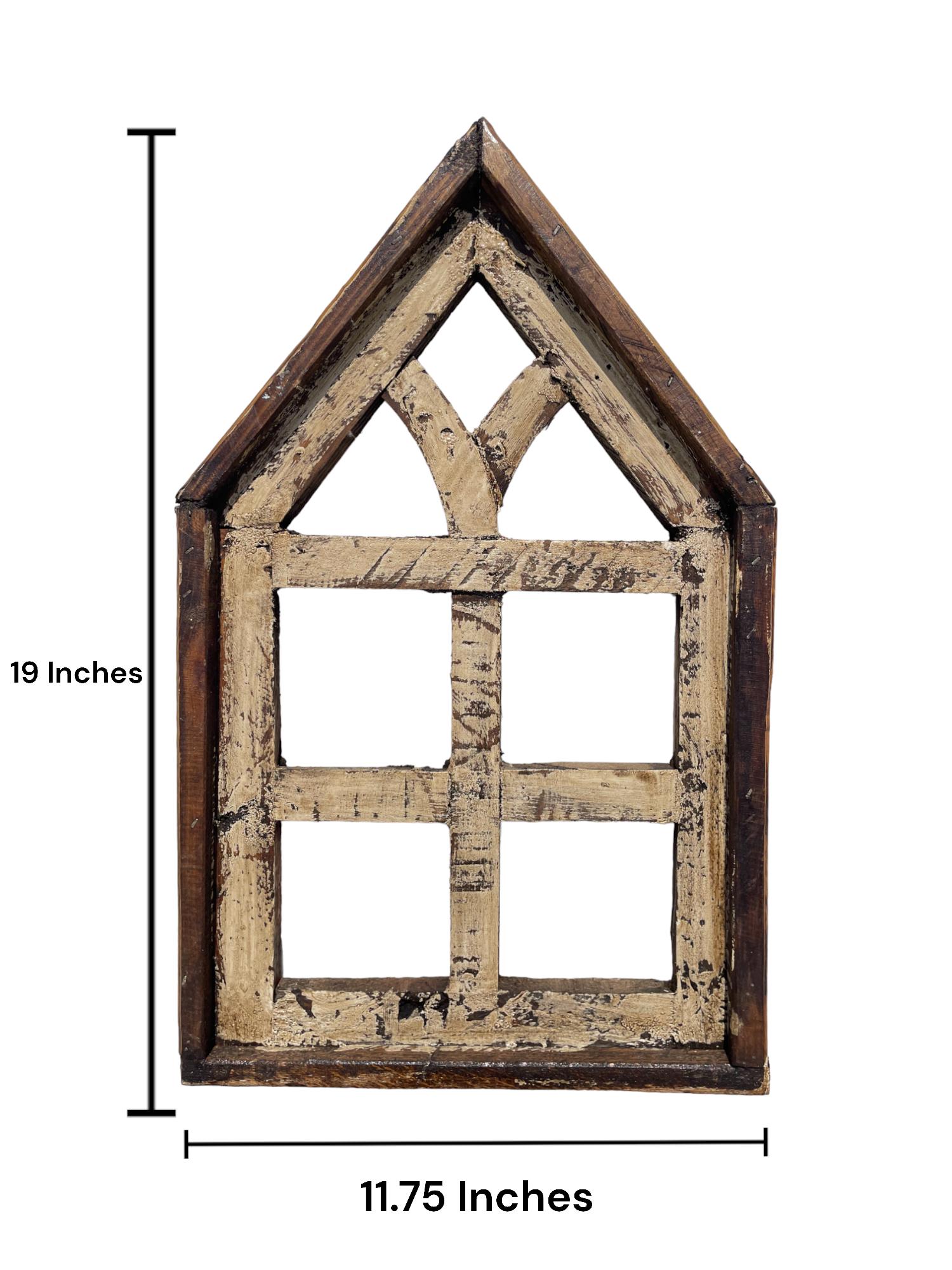 Rustic Wood Window Frame, Farmhouse, Rustic Peak-shaped Window - Etsy