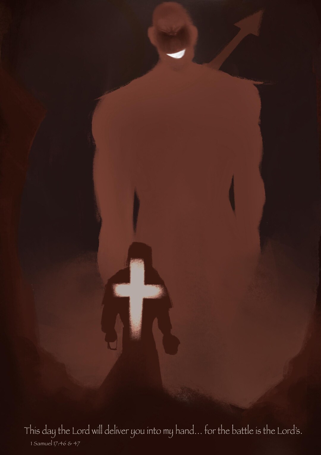 David and Goliath Portrait, Bible Character Art, Christian Art, Bible ...