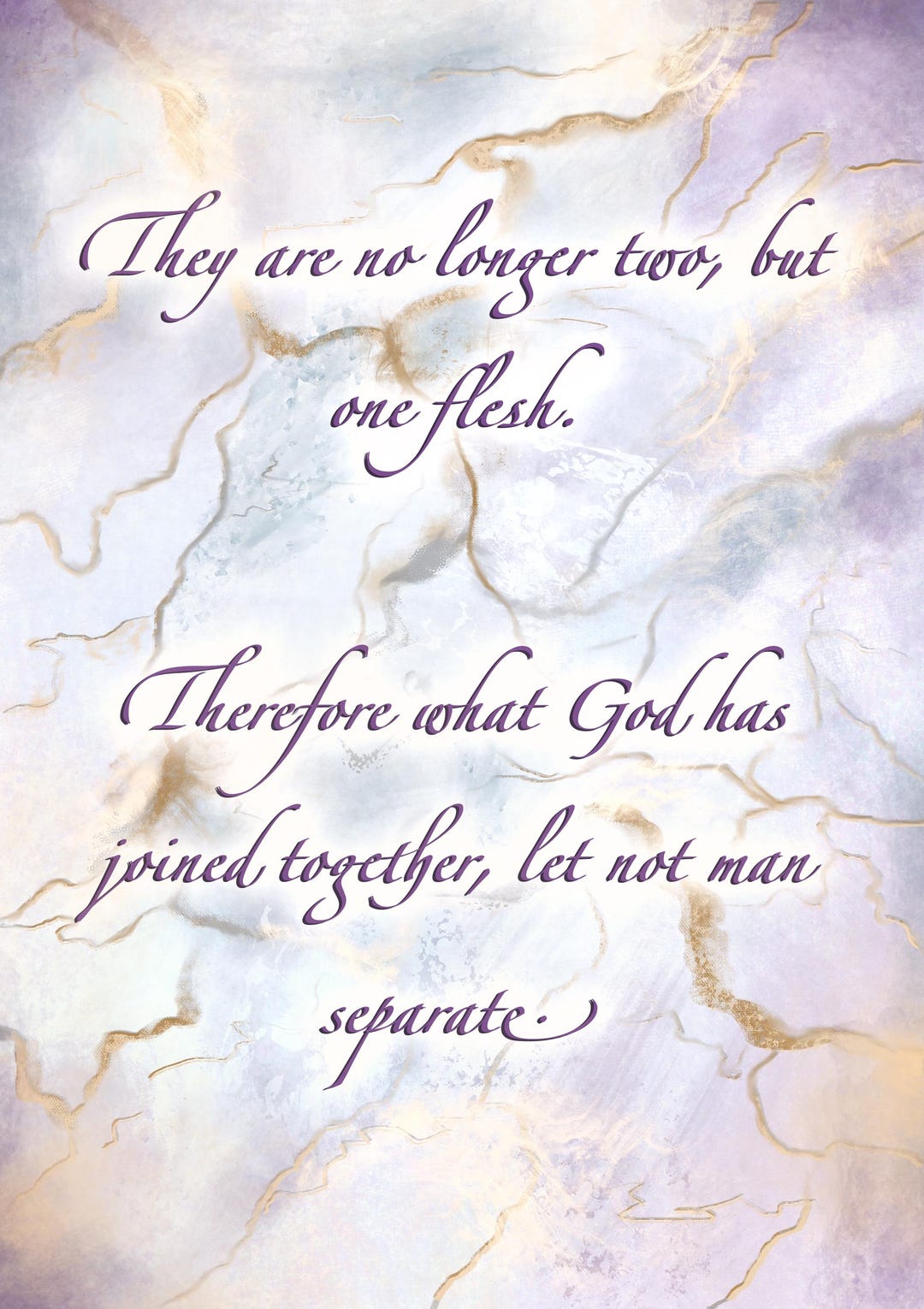 What God Has Joined Together Let No Man Separate, Bible Art Portrait ...