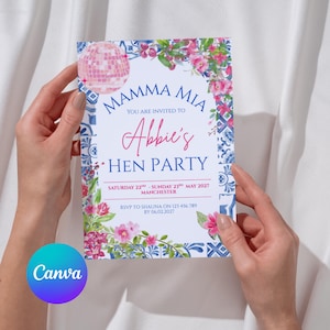 Mamma Mia Hen Party Invite & Itinerary, ABBA Bachelorette Weekend ...