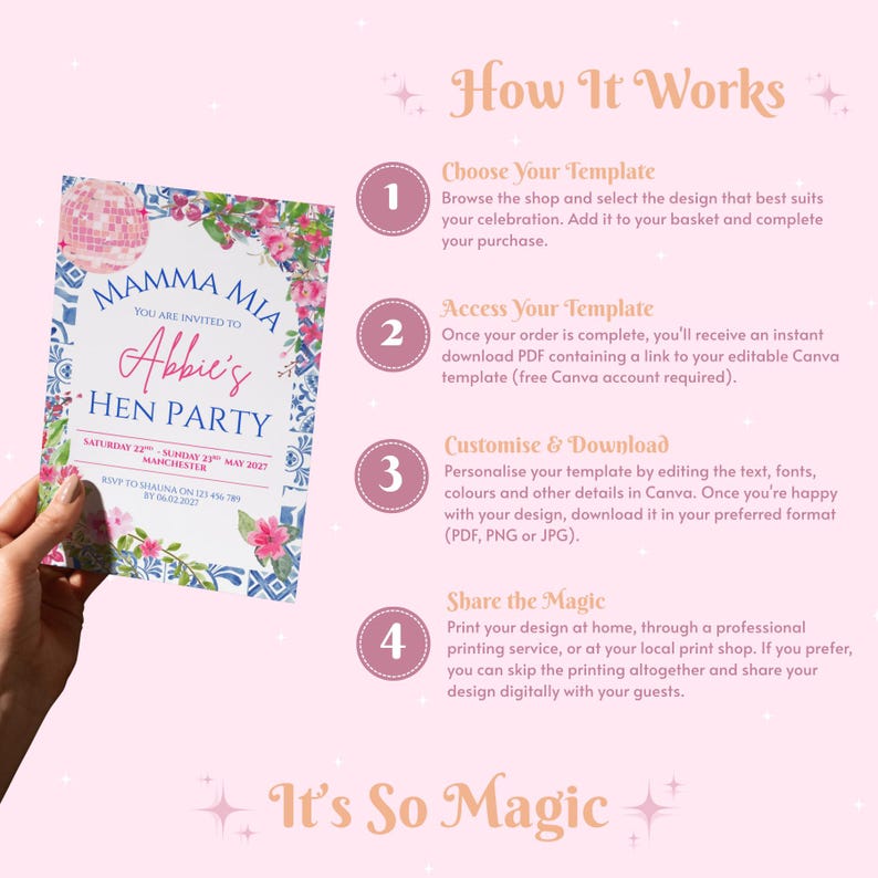 Mamma Mia Hen Party Invite & Itinerary, ABBA Bachelorette Weekend ...