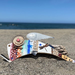 Happy Maui Flying Fish With Dragonfly, Driftwood Wall Art, Coastal ...