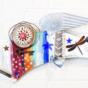 Happy Maui Flying Fish With Dragonfly, Driftwood Wall Art, Coastal ...