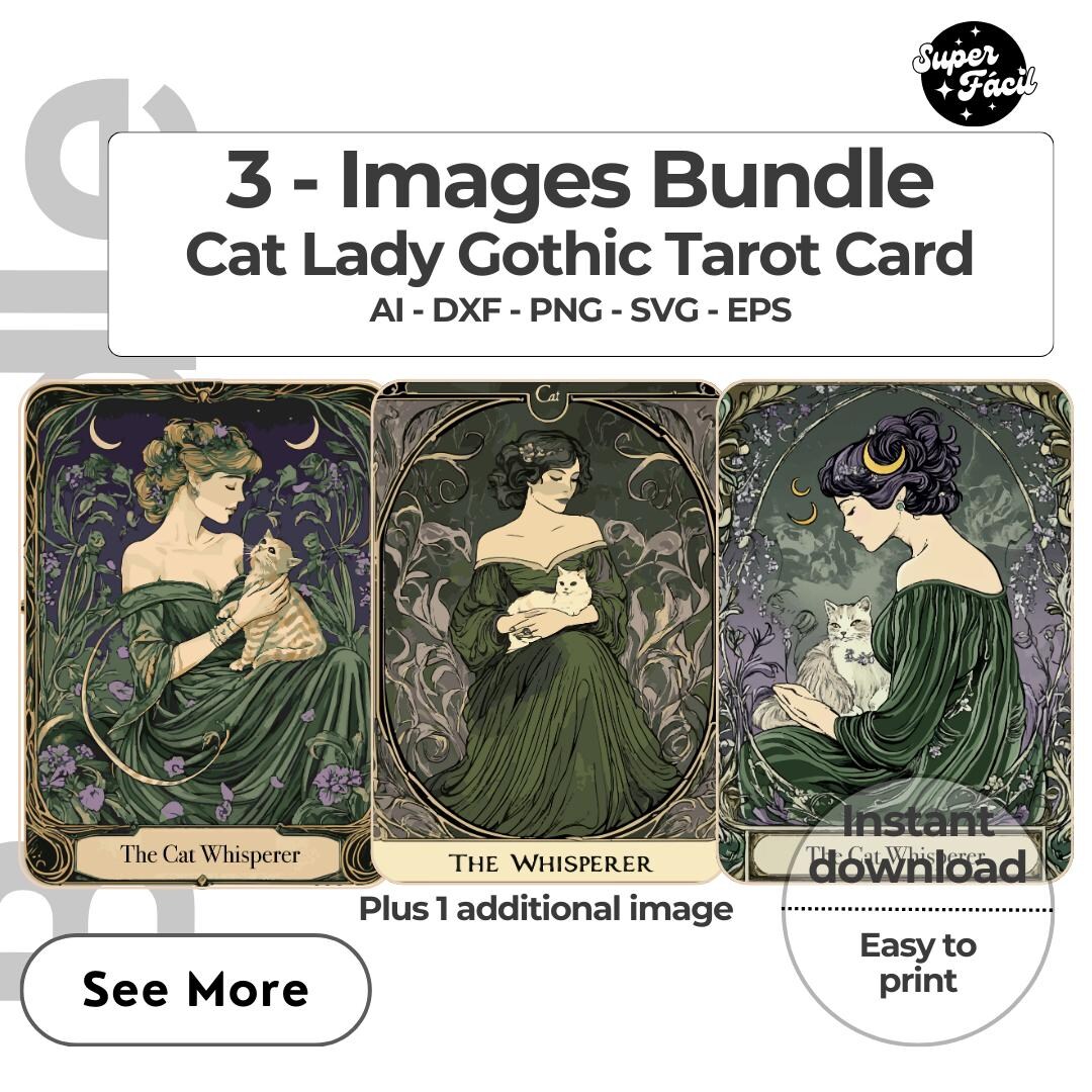 Gothic Cat Lady Tarot Cards - 3 Images (digital Download) - Etsy