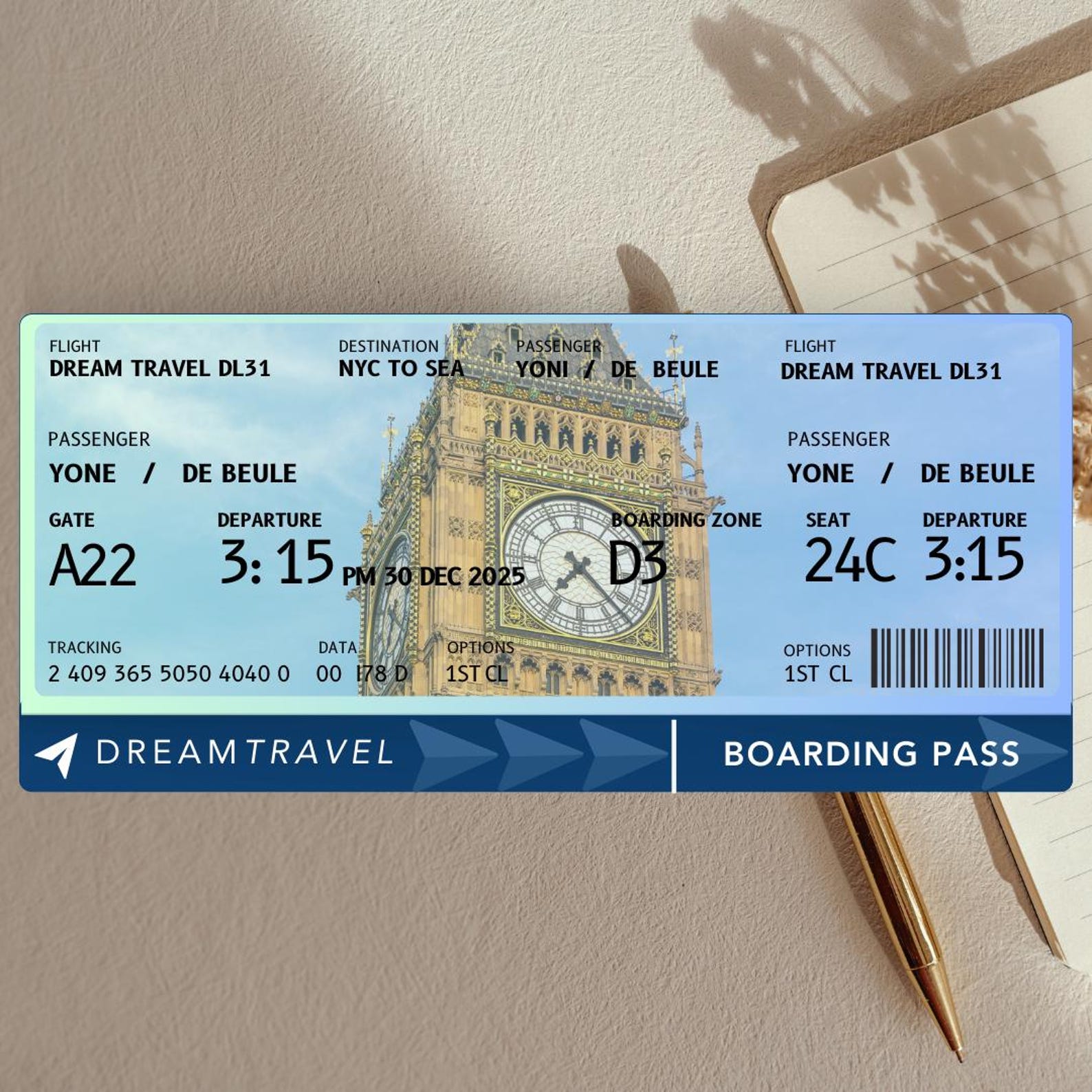 Editable Boarding Pass Template | Boarding Pass Template | Airline ...