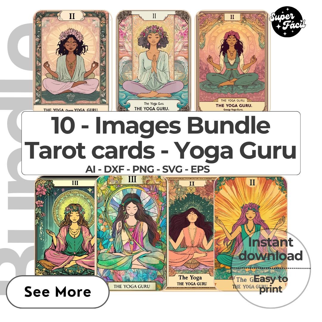 Yoga Tarot Card Bundle: Spiritual Illustrations (digital Download) - Etsy