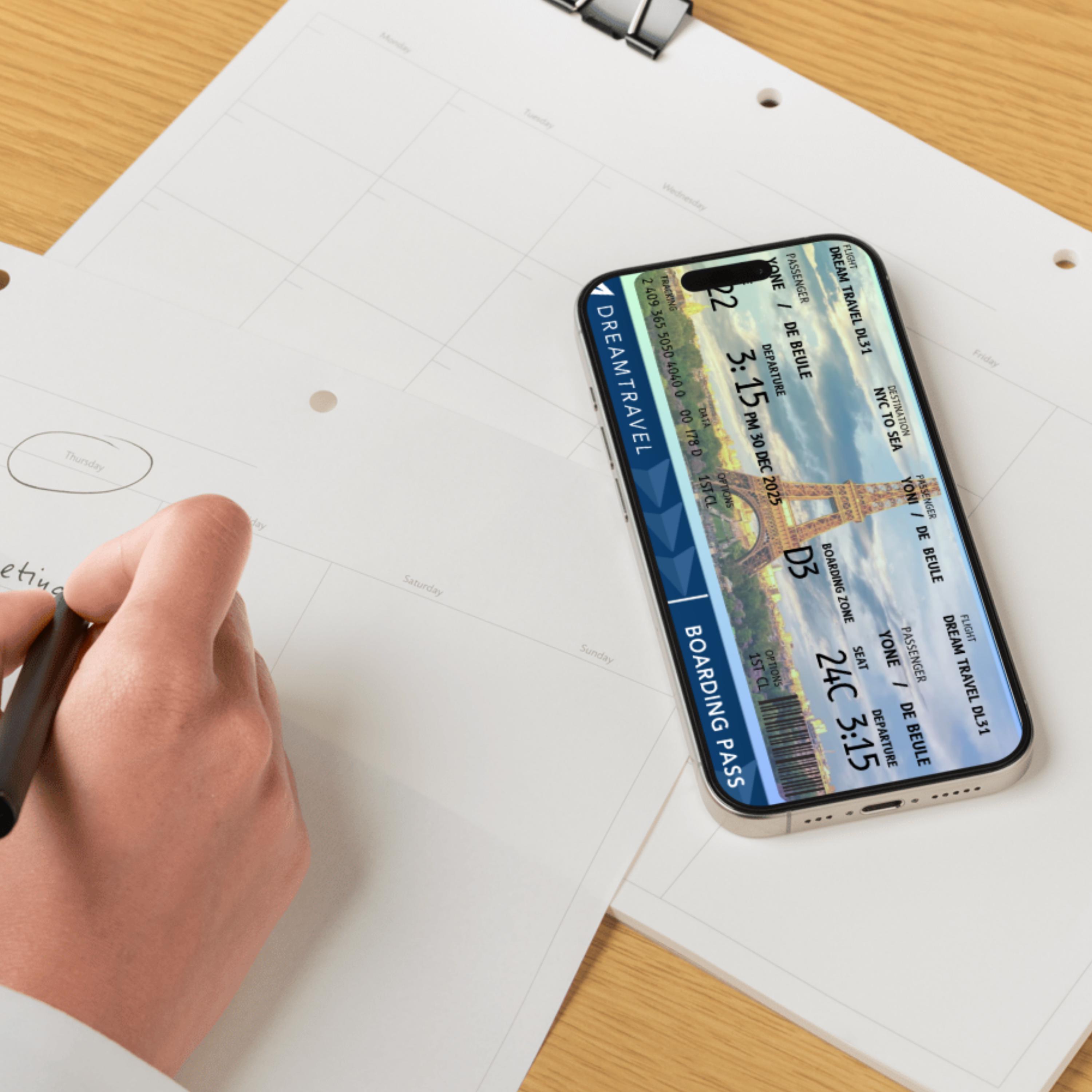 Customizable Boarding Pass Surprise Invitation for Air Lines Travelers ...