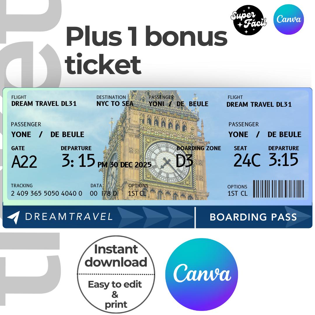 Editable Boarding Pass Template | Boarding Pass Template | Airline ...