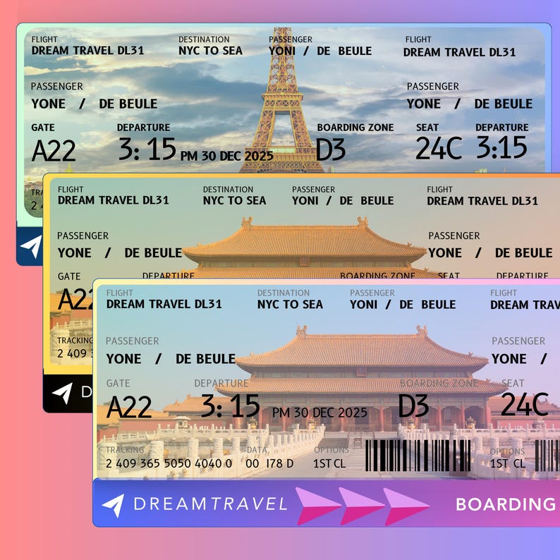 Customizable Boarding Pass Surprise Invitation for Air Lines Travelers ...