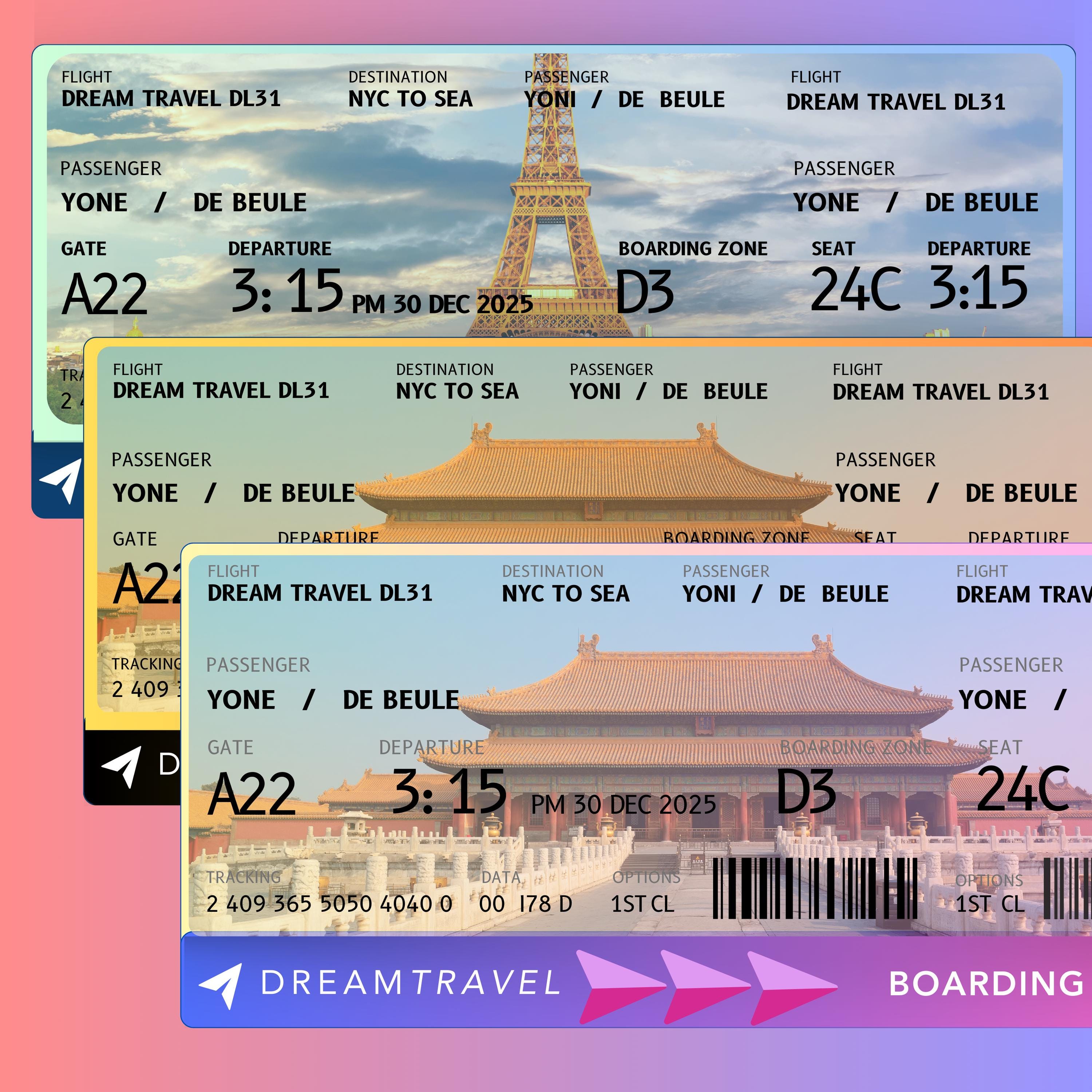 Customizable Boarding Pass Surprise Invitation for Air Lines Travelers ...