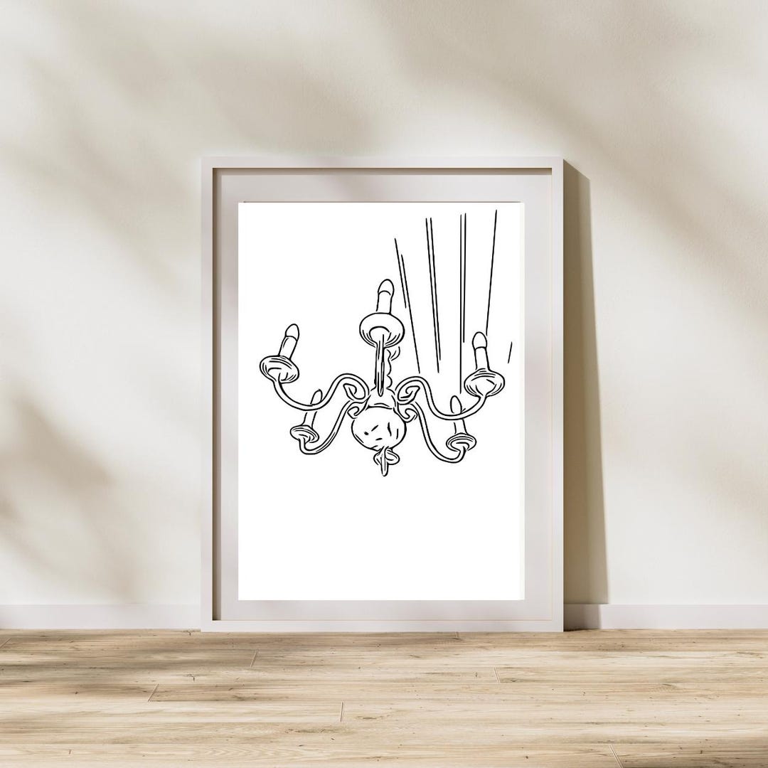 Chandelier Printable | Glam Decor | Candle Chandelier | Modern Wall Art ...