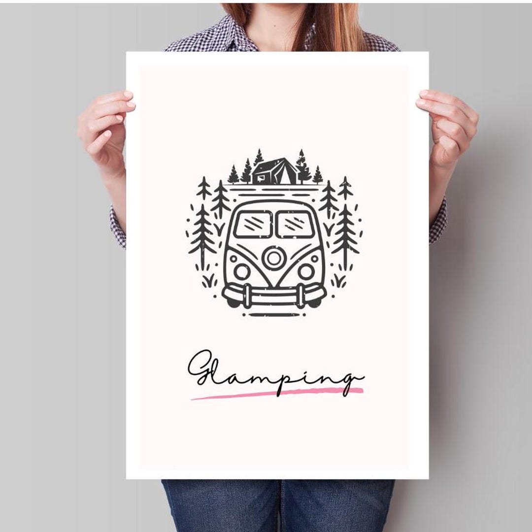 Glamping | Camping Printable | Tent | Digital Print | Adventure Poster ...