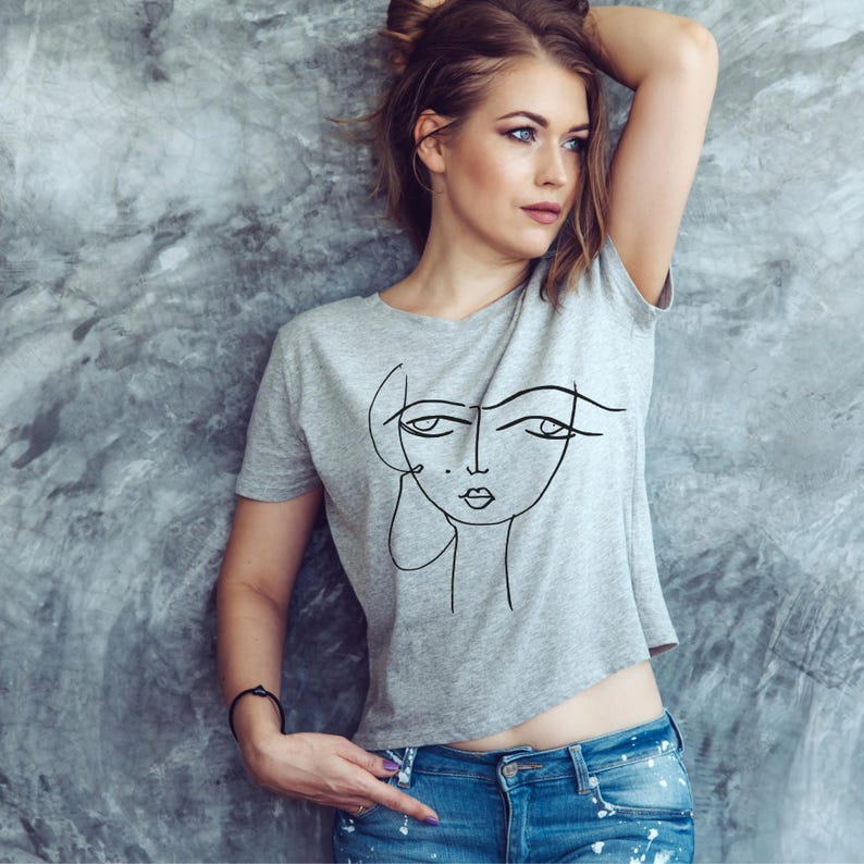 Abstract Faces T-shirt I Line Art Shirt I Women Face Shirt I Line ...