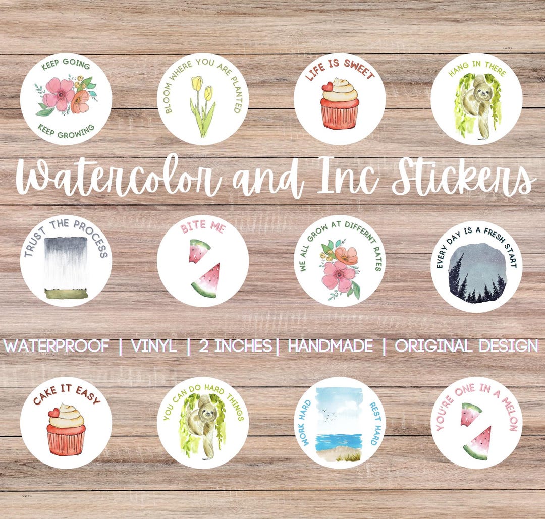 Watercolor Design Decal Stickers | Unique Hand-painted Floral, Animal ...