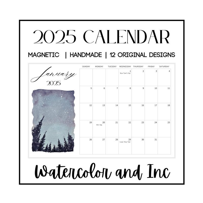 Watercolor Calendar - Etsy