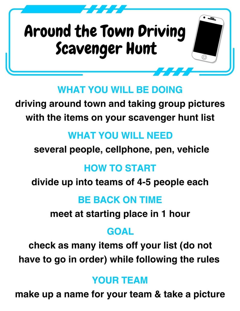 Adult Scavenger Hunt Driving Around Town - Etsy