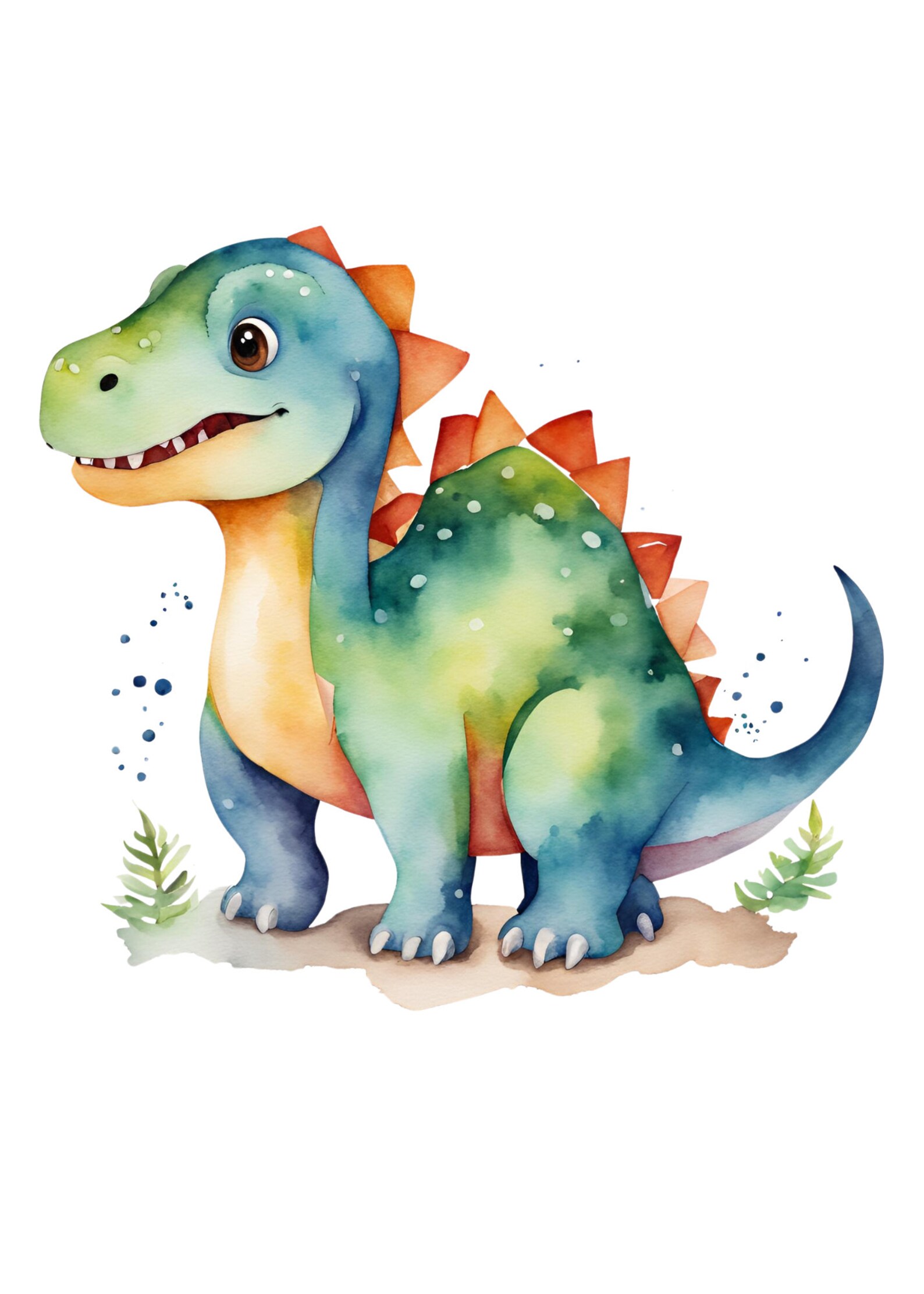 Dinosaur Watercolor Prints, Set of 9 Dinosaur Bundle, Dinosaur ...