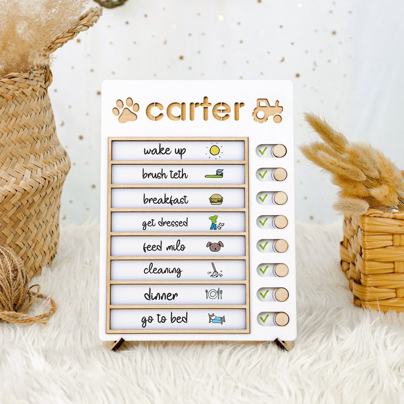 Chore Chart Magnetic Wood - Etsy