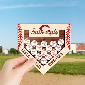 Custom Softball Coach Gift, Personalized Baseball Team Magnet With ...