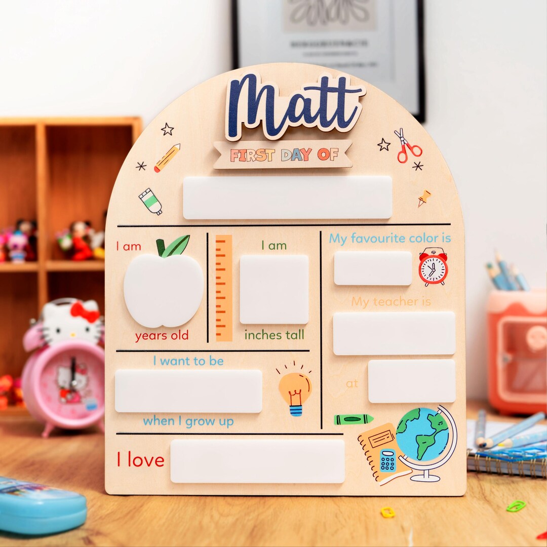 Custom First and Last Day of School Interchangeable Sign, Personalized ...