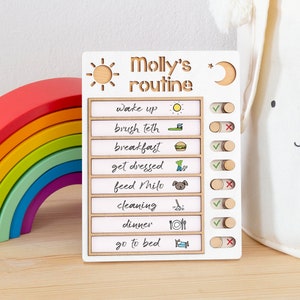 Personalized Kids Checklist Chore Chart, Daily Routine and Task Board ...