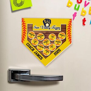 Custom Softball Coach Gift, Personalized Baseball Team Magnet With ...