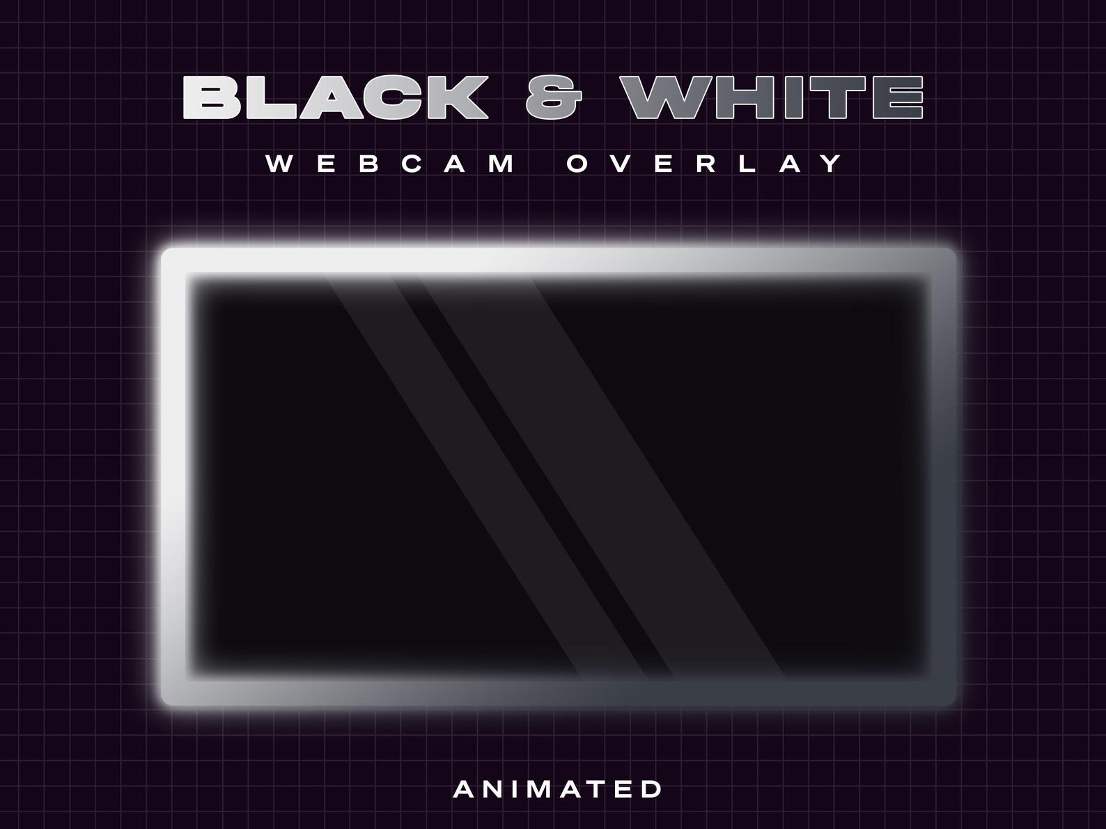 Black and White Animated Webcam Overlay, Glowing Stream Overlay, Camera ...