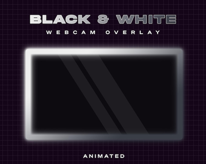 Twitch Animated Webcam Border Frame - BLACK Aesthetic Camera Border ...