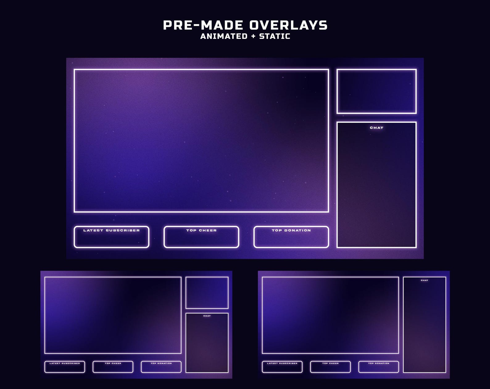 MINIMALISM Twitch Overlay Package - Purple Minimalist Themed Stream ...