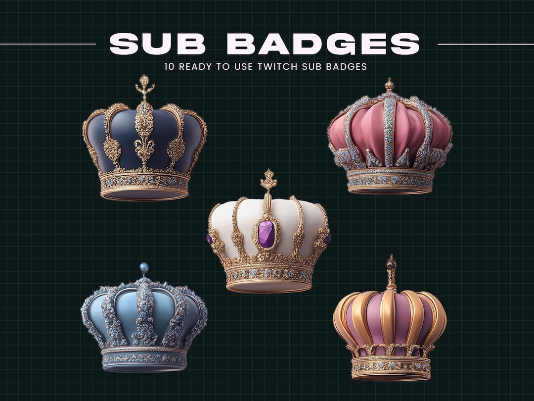 King Crowns Twitch Sub Badges - Emotes for Twitch Subscribers, Kings ...