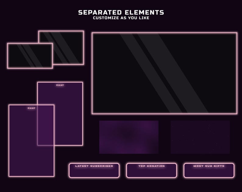 Purple Lofi Twitch Overlay Package - Lofi Minimalist Stream Overlay ...