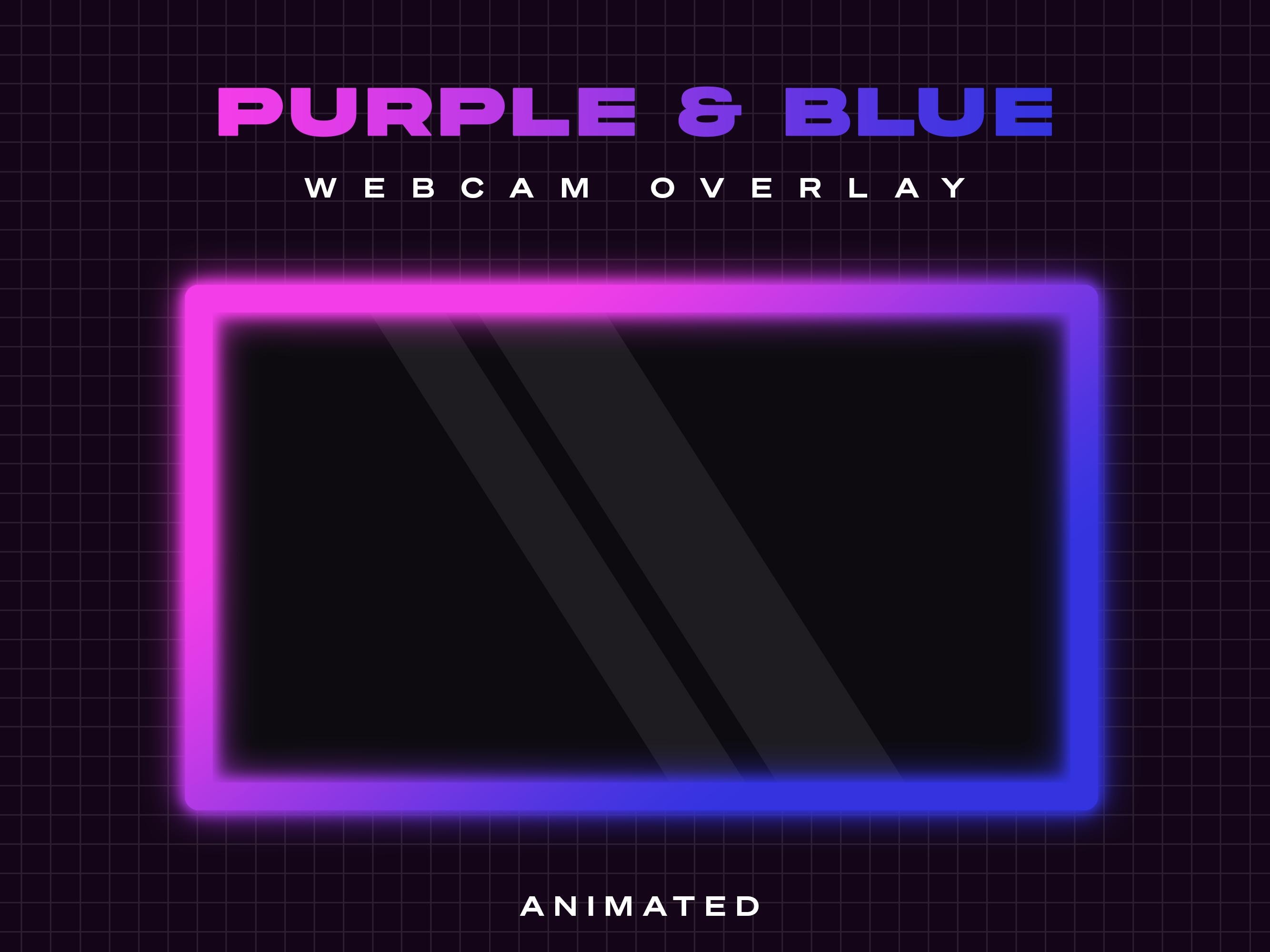Purple and Blue Animated Webcam Overlay, Glowing Stream Overlay, Camera ...