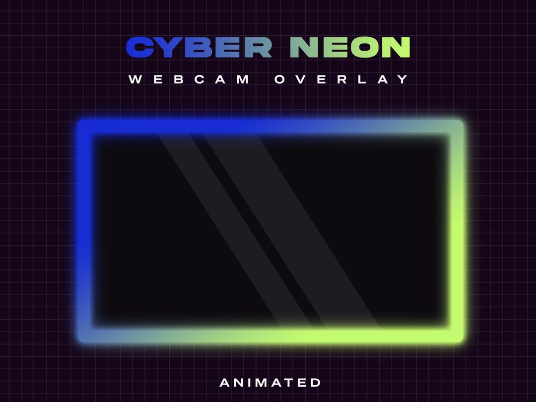 Cyber Neon Animated Webcam Overlay, Glowing Stream Overlay, Camera ...