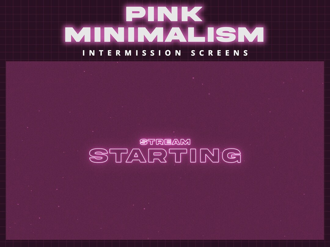 Pink Glowing Twitch Stream Screens Bundle | Animated Starting Soon ...
