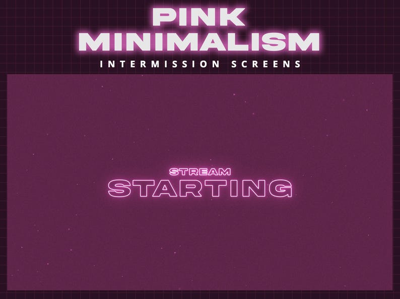 Pink Glowing Twitch Stream Screens Bundle | Animated Starting Soon ...