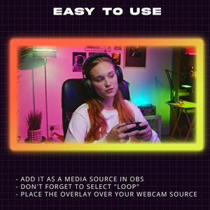Orange and Yellow Animated Webcam Overlay, Glowing Stream Overlay ...