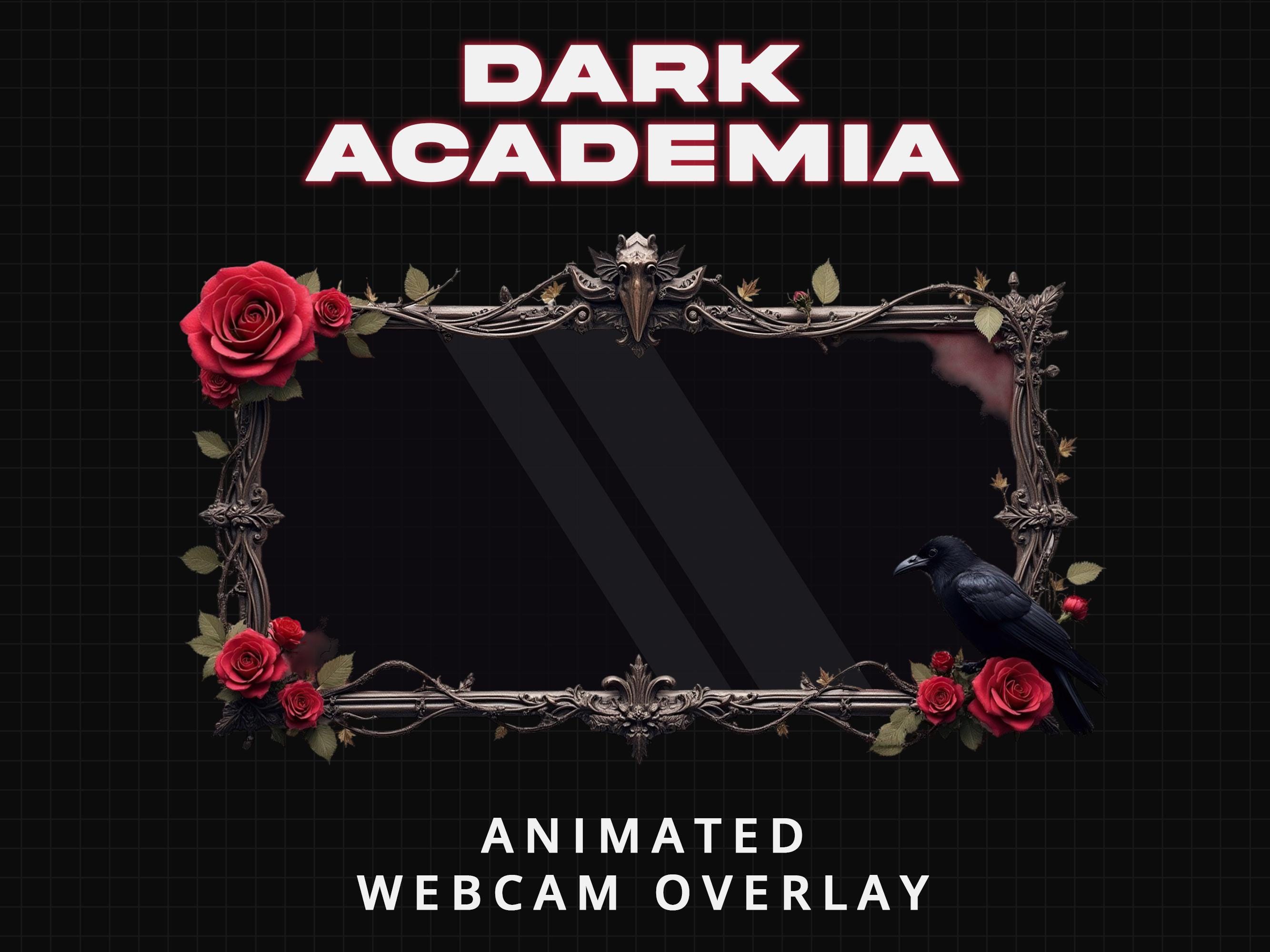 Gothic Webcam Overlay Frame - Dark Academia Streaming Border With Red ...