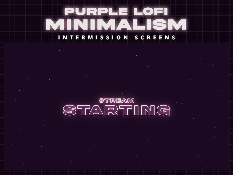 Lofi Glowing Twitch Stream Screens Bundle | Animated Starting Soon ...