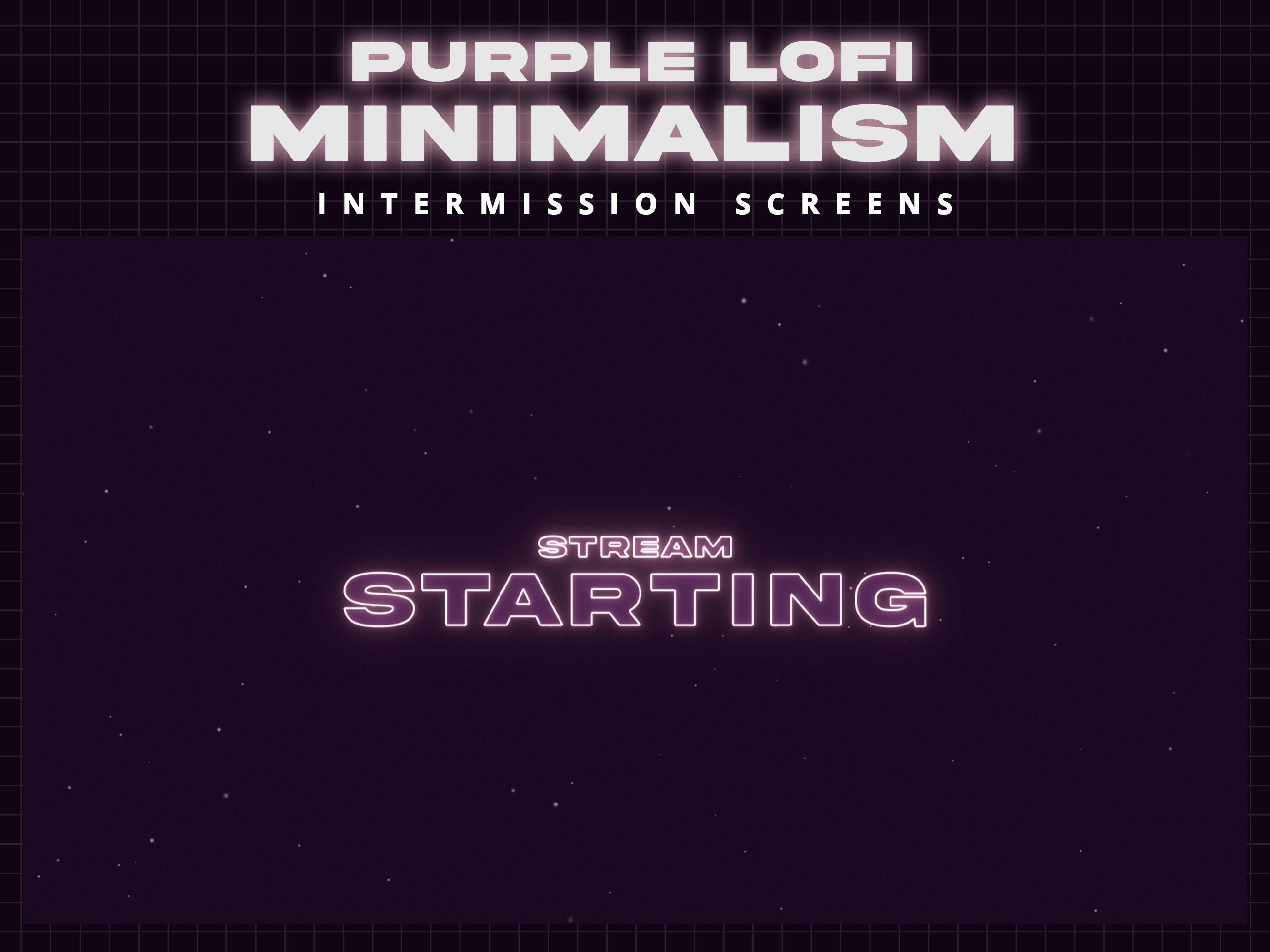 Lofi Glowing Twitch Stream Screens Bundle | Animated Starting Soon ...