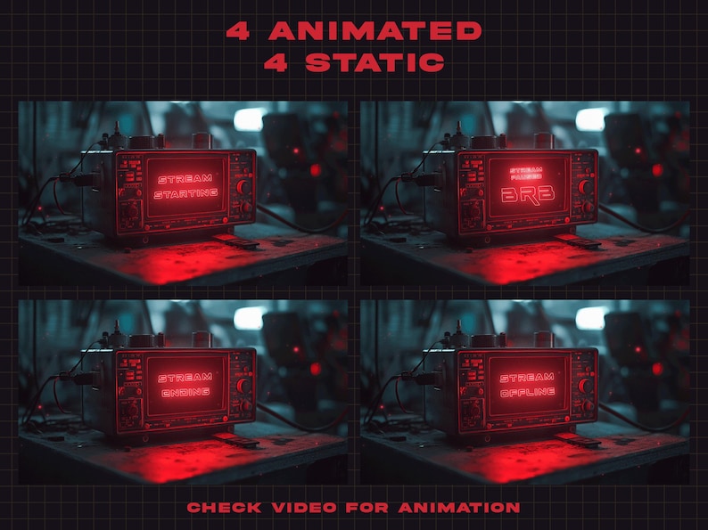 Dystopian Red Intermission Screens - Red Cyberpunk Themed Twitch ...