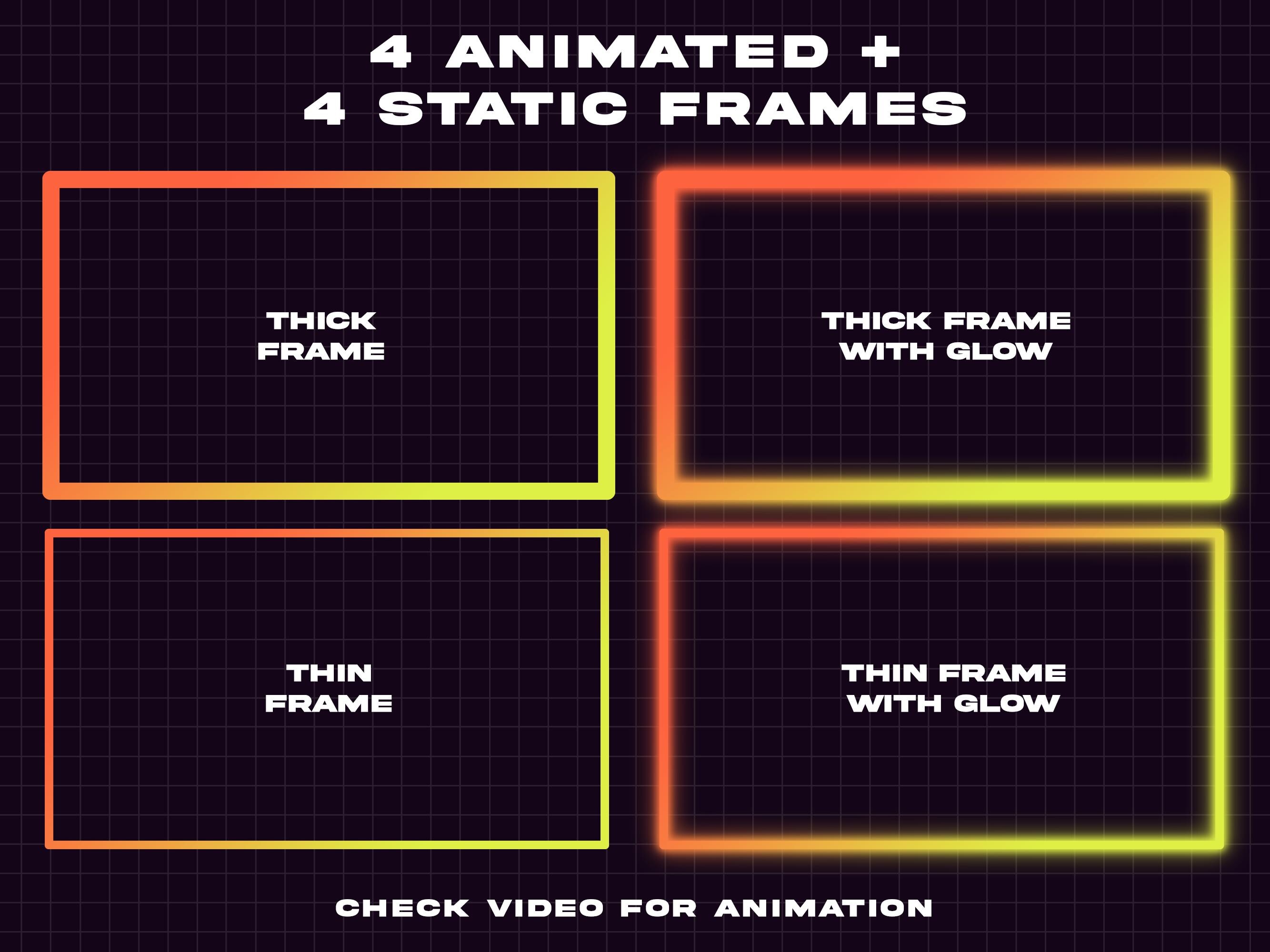 Orange and Yellow Animated Webcam Overlay, Glowing Stream Overlay ...