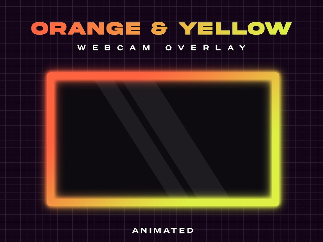 Orange and Yellow Animated Webcam Overlay, Glowing Stream Overlay ...